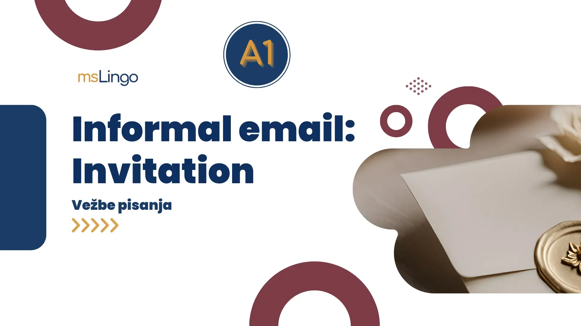 Vežbe Pisanja A1 - Informal Email: Invitation